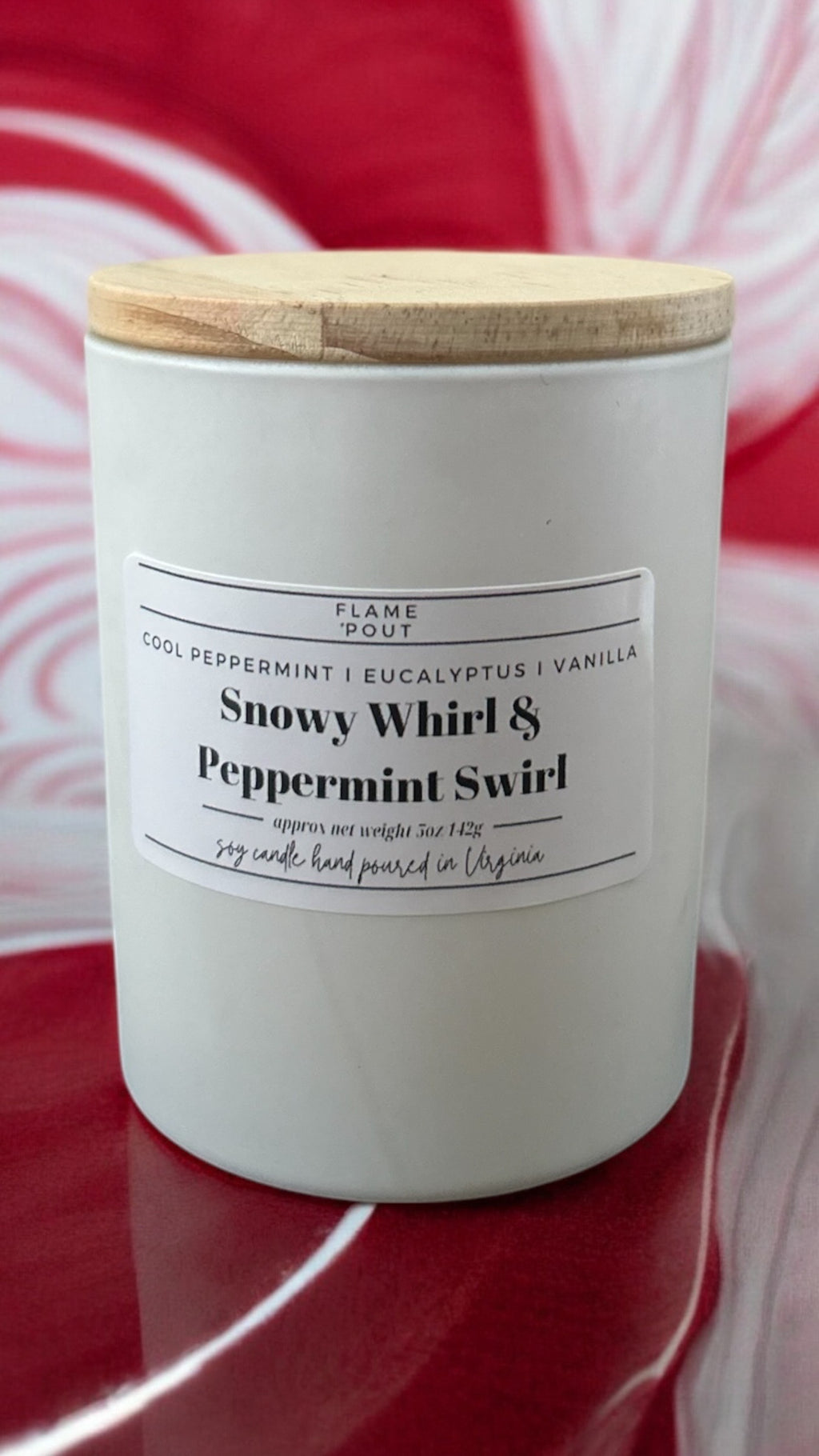 Snowy Whirl & Peppermint Swirl - Cool Peppermint, Eucalyptus, Vanilla – Flame + Pout